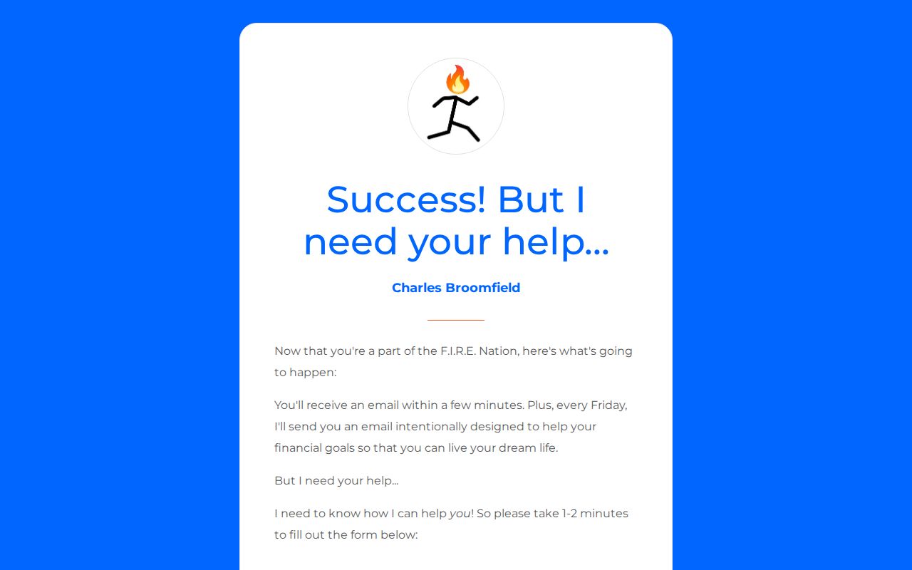 Success page